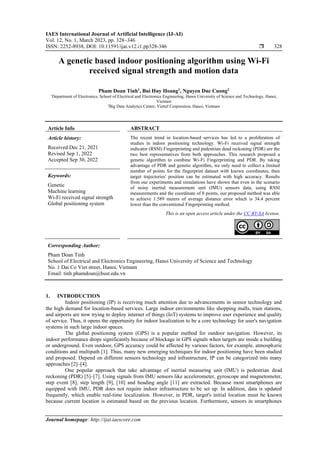 A genetic based indoor positioning algorithm using Wi-Fi received signal strength and motion ...
