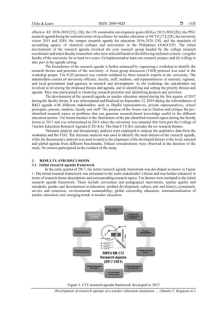 Development of research agenda of a teacher education institution in ...