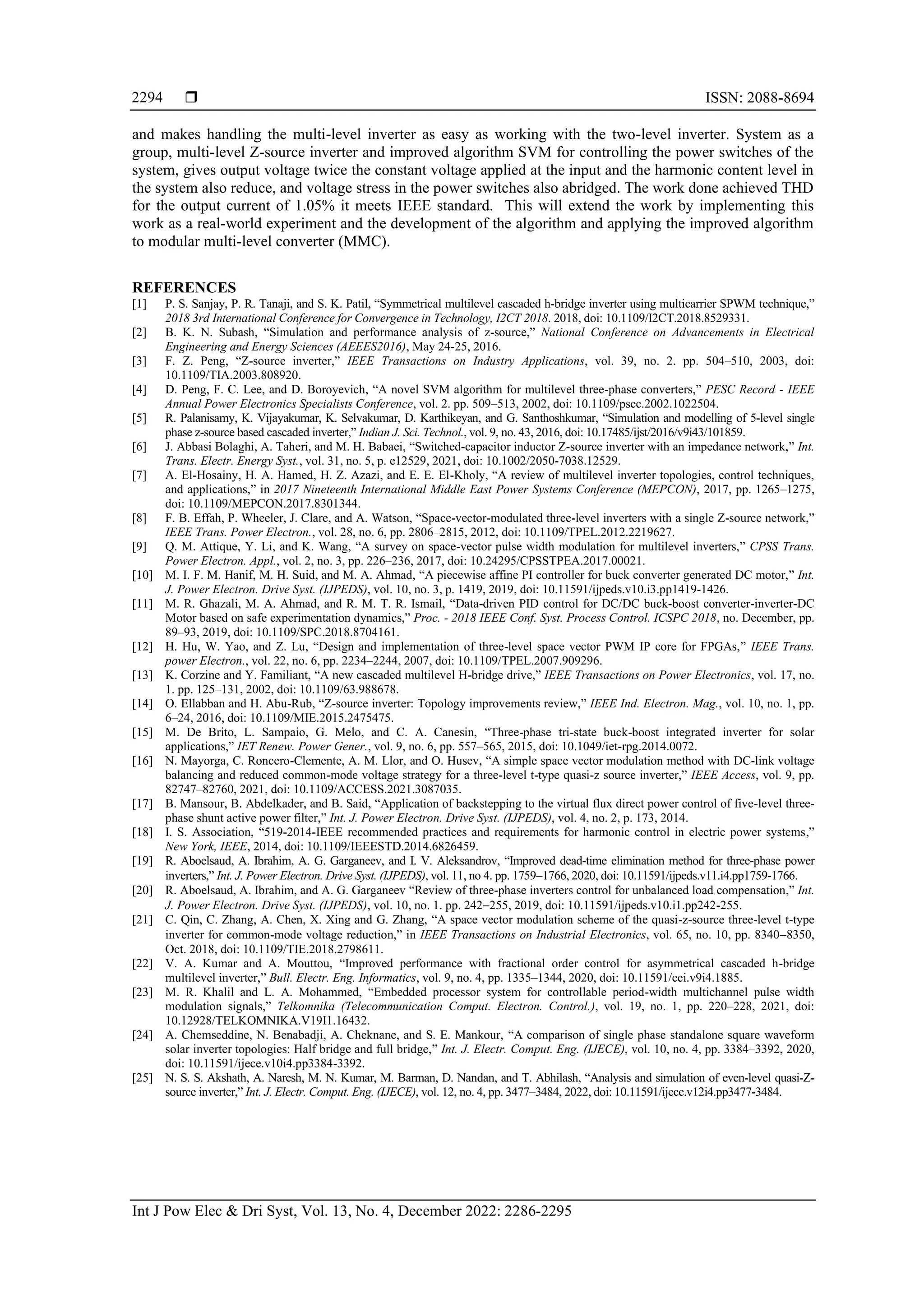 Improved Space Vector Modulation Algorithm Of 5 Level Three Phase Z