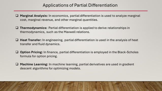 PARTIAL DIFFERENTIATION & APPLICATION . | PPT