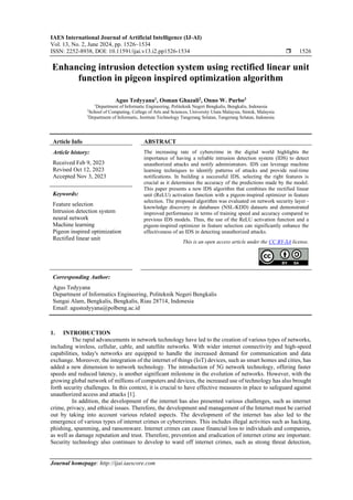 Enhancing intrusion detection system using rectified linear unit ...