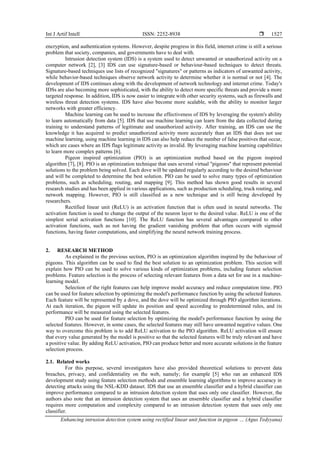 Enhancing intrusion detection system using rectified linear unit function in pigeon inspired ...