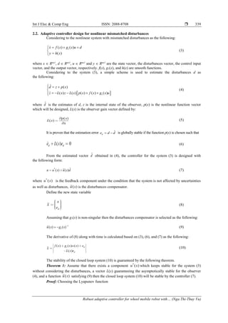 Robust adaptive controller for wheel mobile robot with disturbances and wheel slips | PDF