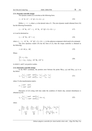 Robust adaptive controller for wheel mobile robot with disturbances and ...