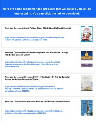 American Government Timothy O Lenz Mirya Holman | PDF