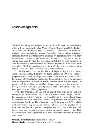 Tourism In The Muslim World Noel Scott Jafar Jafari | PDF