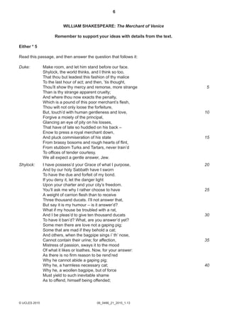 IGCSE past paper Lit | PDF