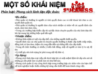 phong cach lanh dao trong thuc te doanh nghiep vn | PPT