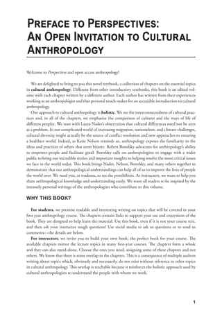 Perspectives An Open Invitation To Cultural Anthropology Nina Brown | PDF