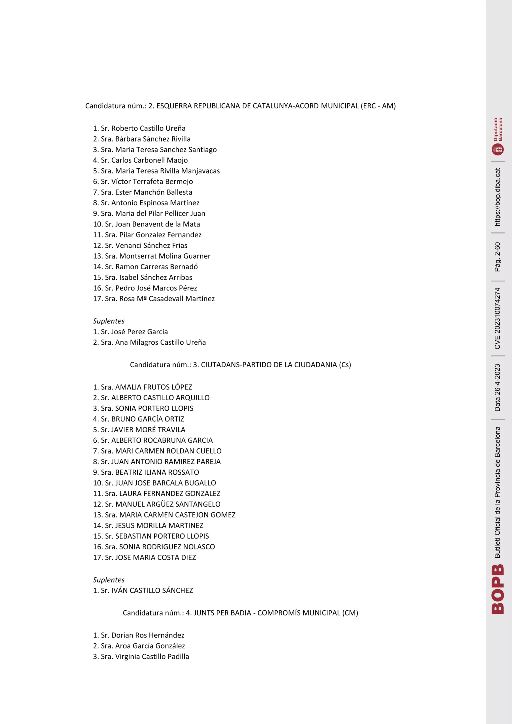 Candidatures del 28-M a la zona de Sabadadell | PDF