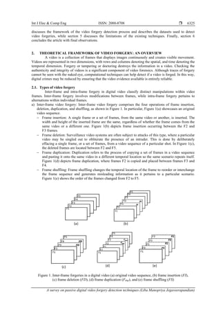 A survey on passive digital video forgery detection techniques | PDF