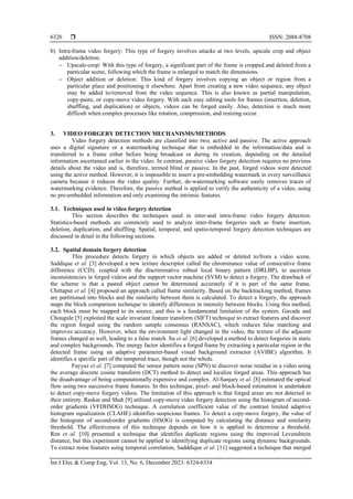 A survey on passive digital video forgery detection techniques | PDF