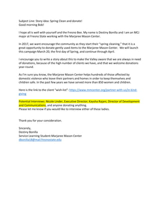 Email Pitch-Spring Cleaning | PDF