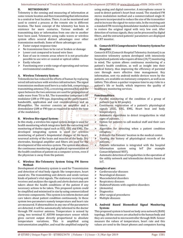Real Time Physiological Status Monitorinig through Telemetry System for on Spot Accident ...