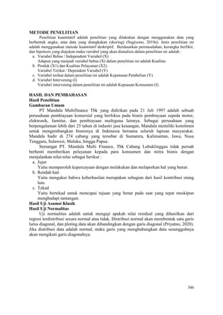 PENGARUH KUALITAS PRODUK DAN KUALITAS PELAYANAN TERHADAP KEPUTUSAN PEMBELIAN DENGAN KEPUASAN ...