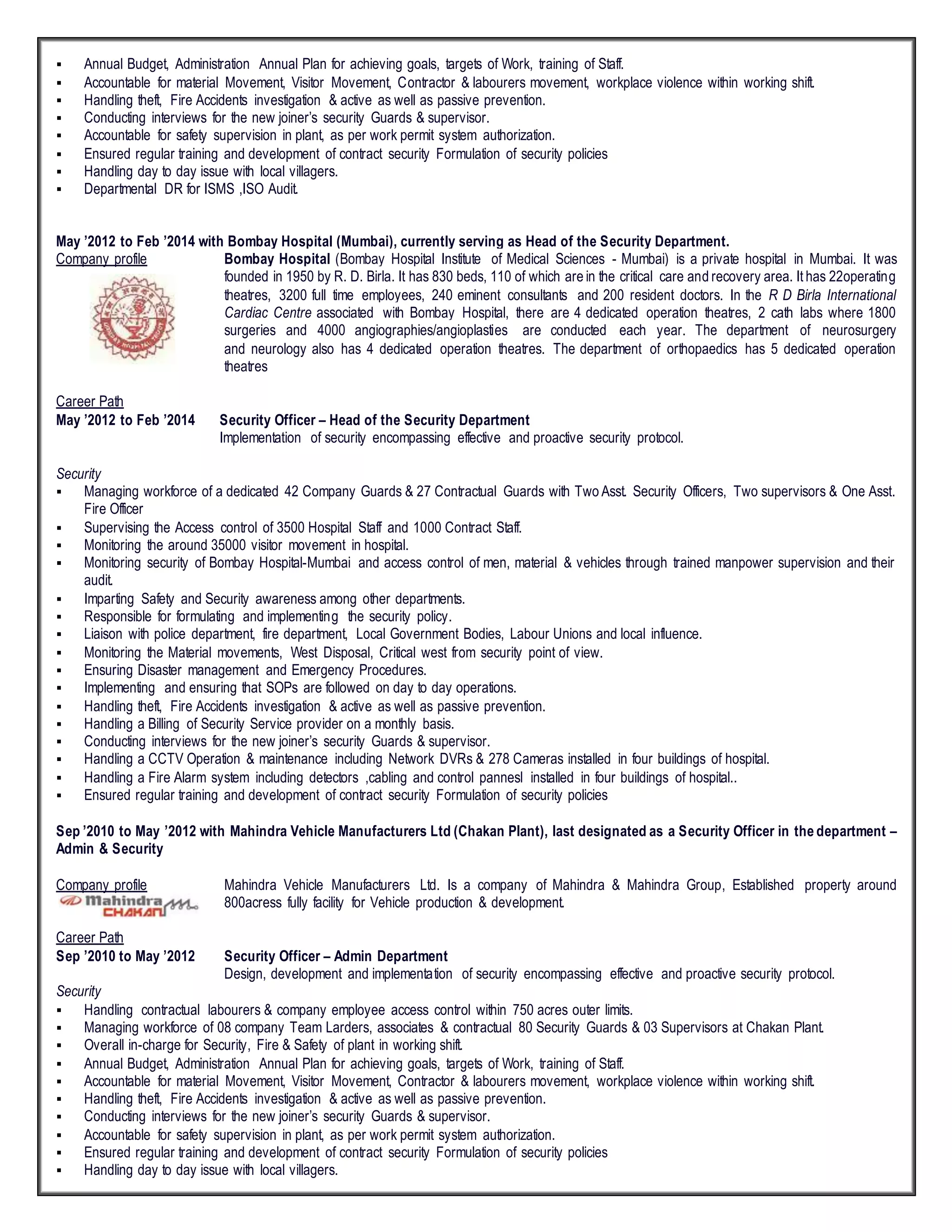 Resume -Ashok M. Phapale | DOCX