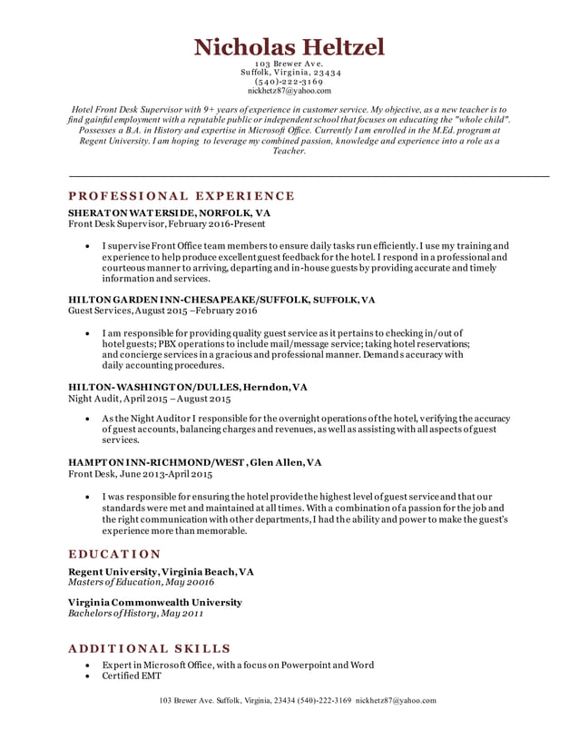 Nicholas's New Resume | PDF
