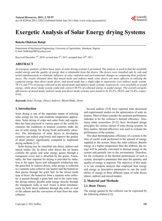 3439 2011 exergeticanalysisofsolardryingsystems-nr | PDF | Home ...