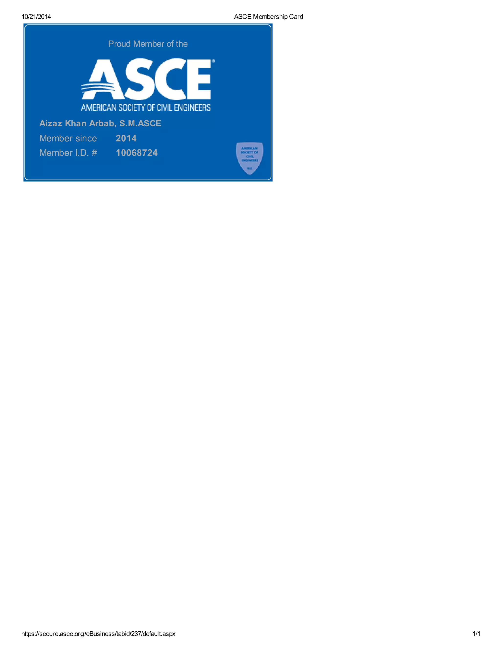 ASCE Membership Card | PDF