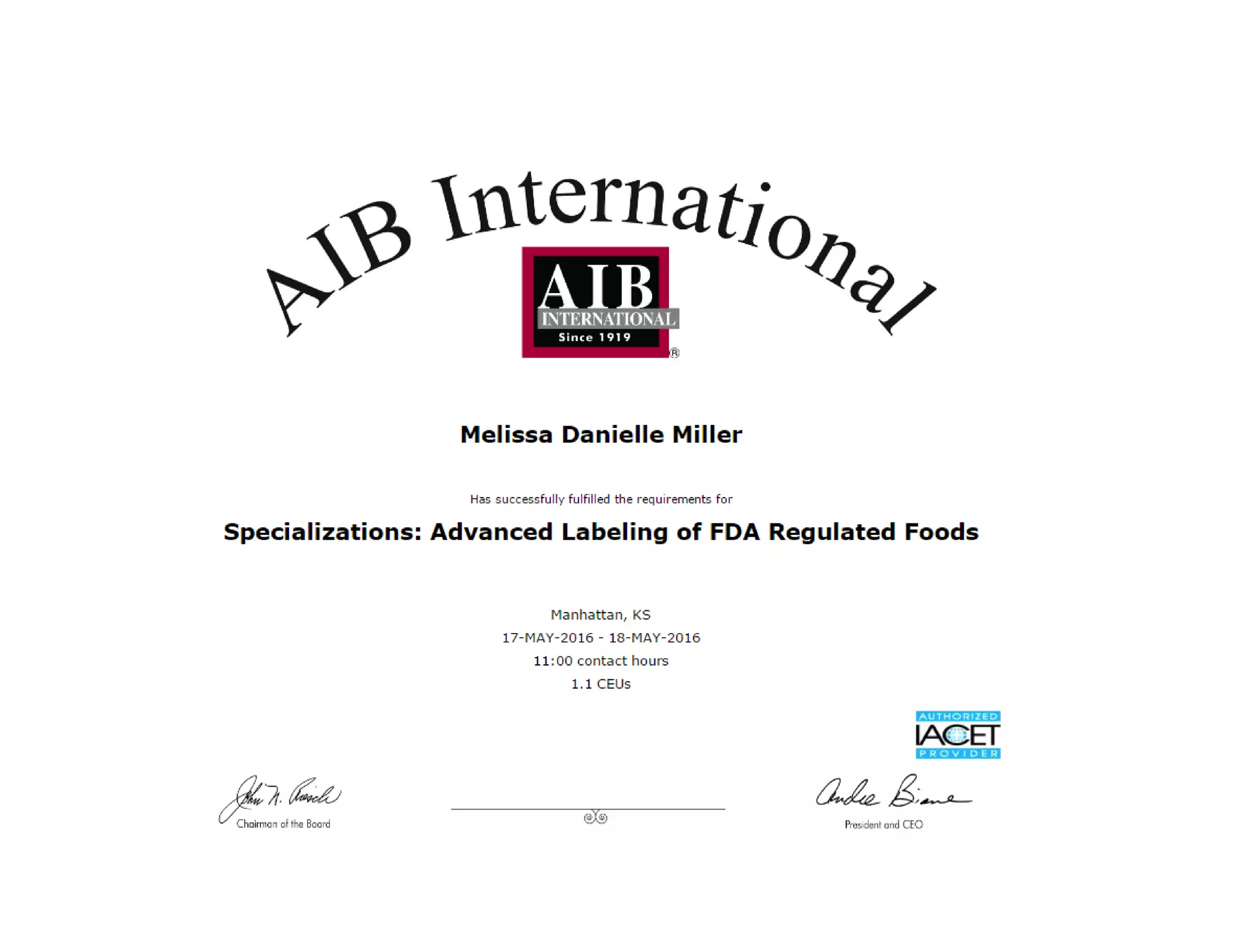 AIB International Certificate- Specializations- Advanced Labeling of ...