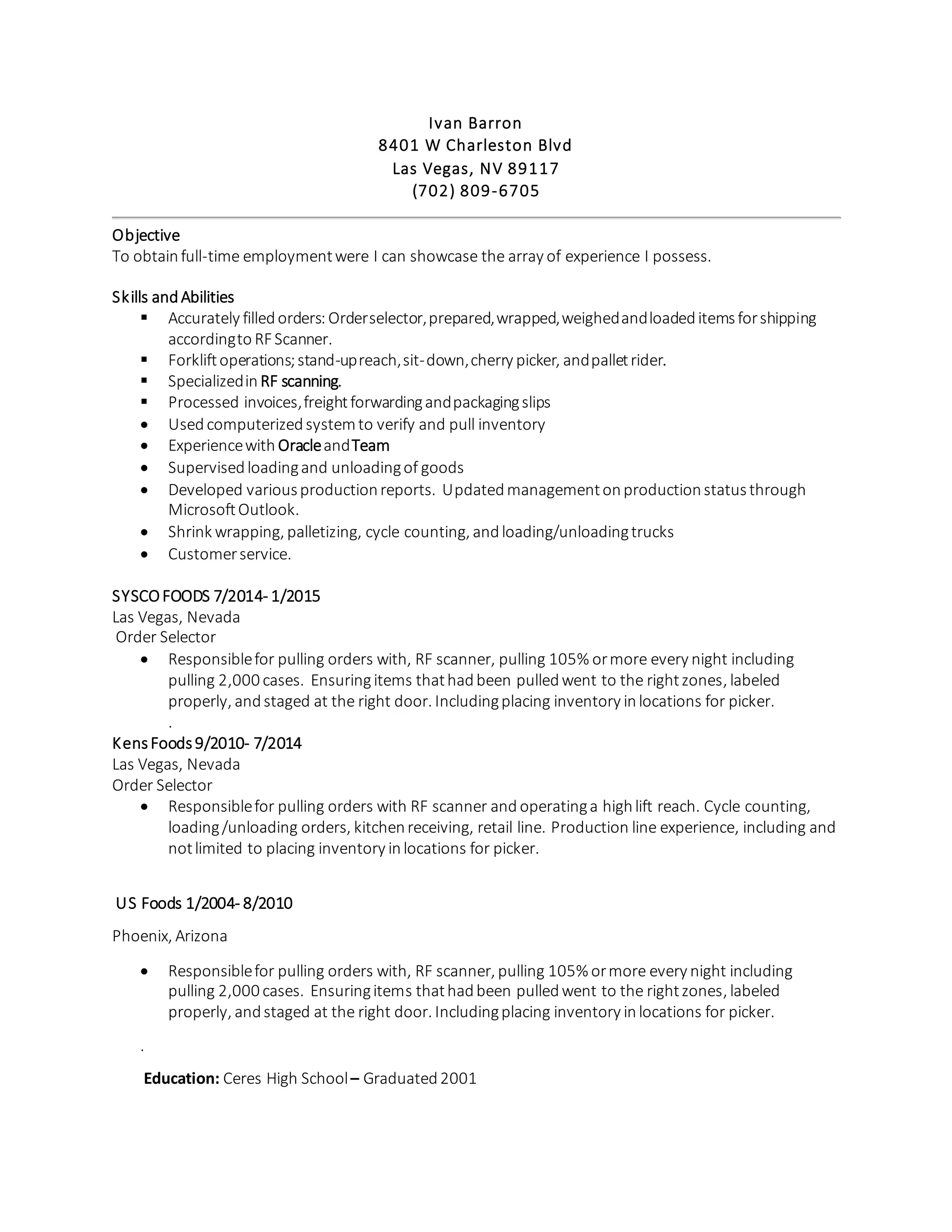 Ivan Barron resume2 | DOCX