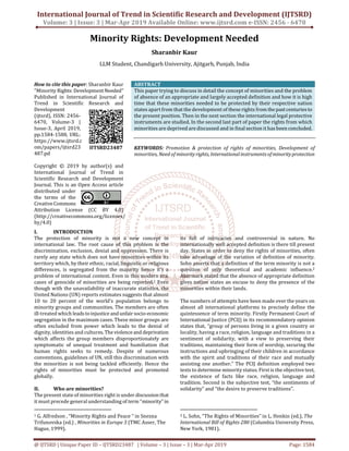 Minority Rights Development Needed | PDF