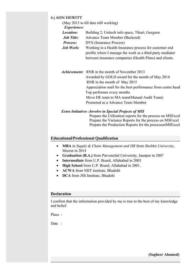 Sagheer CV | PDF