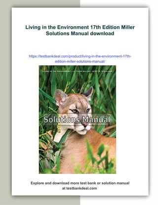 Living in the Environment 17th Edition Miller Solutions Manual | PDF