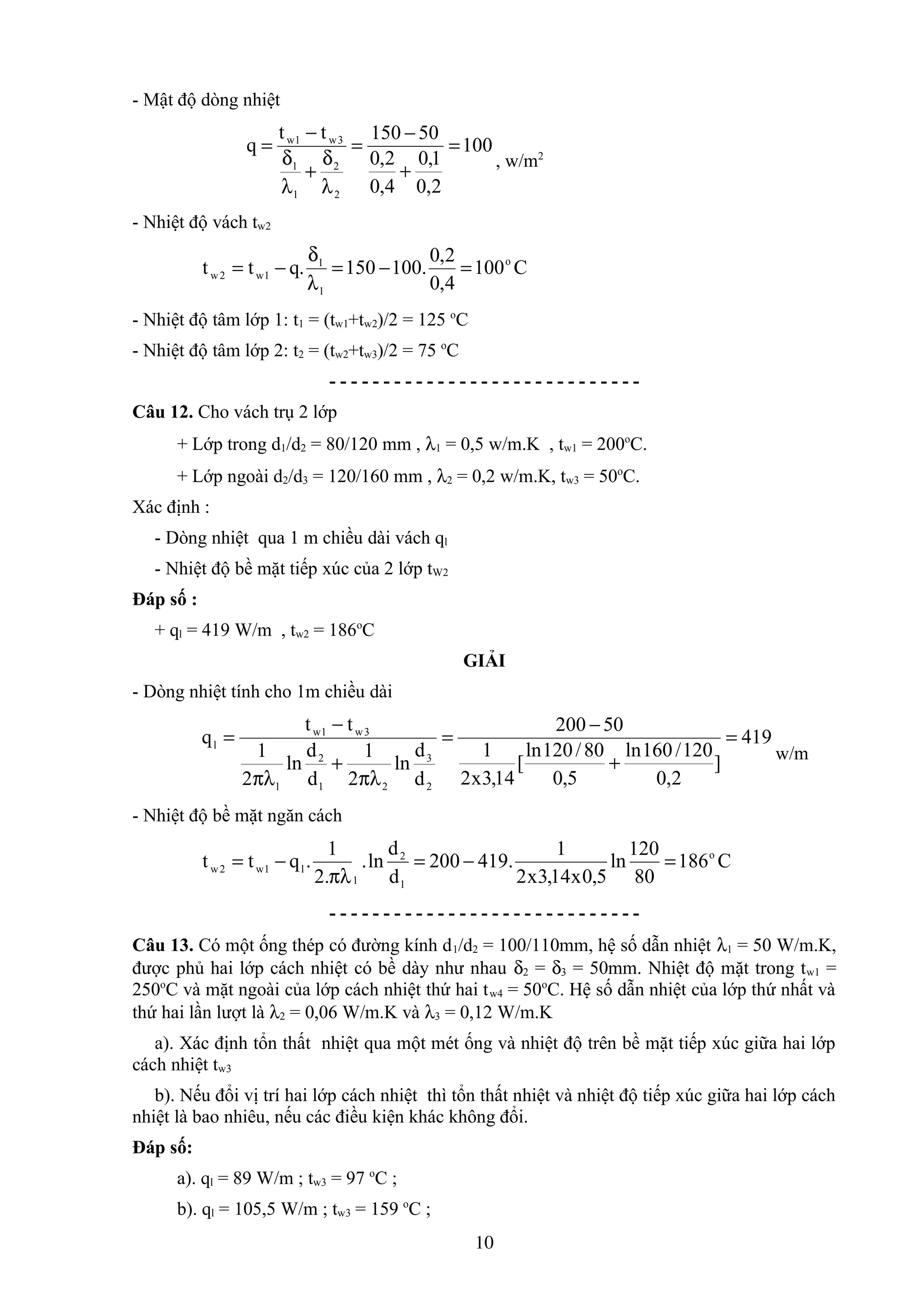 Bài Tập Kỹ Thuật Nhiệt (Có Đáp Án) | PDF