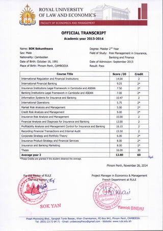 Official Transcript Master Degree | PDF