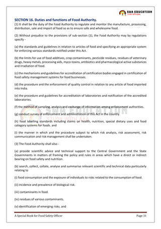 Food Safety Officer Book - SWA Education 1st Edition Swa Education | PDF
