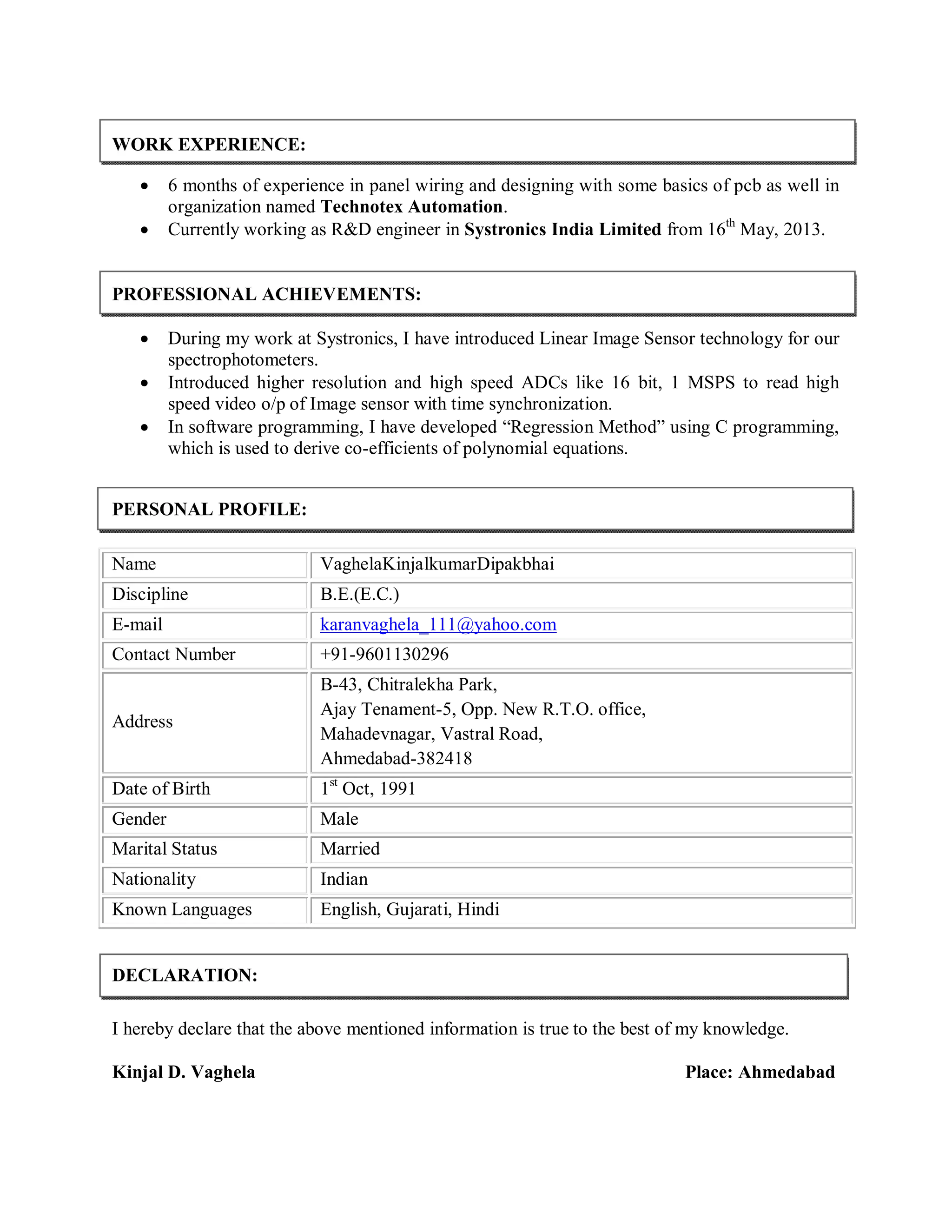 Kinjal RESUME_Updated_2 | PDF