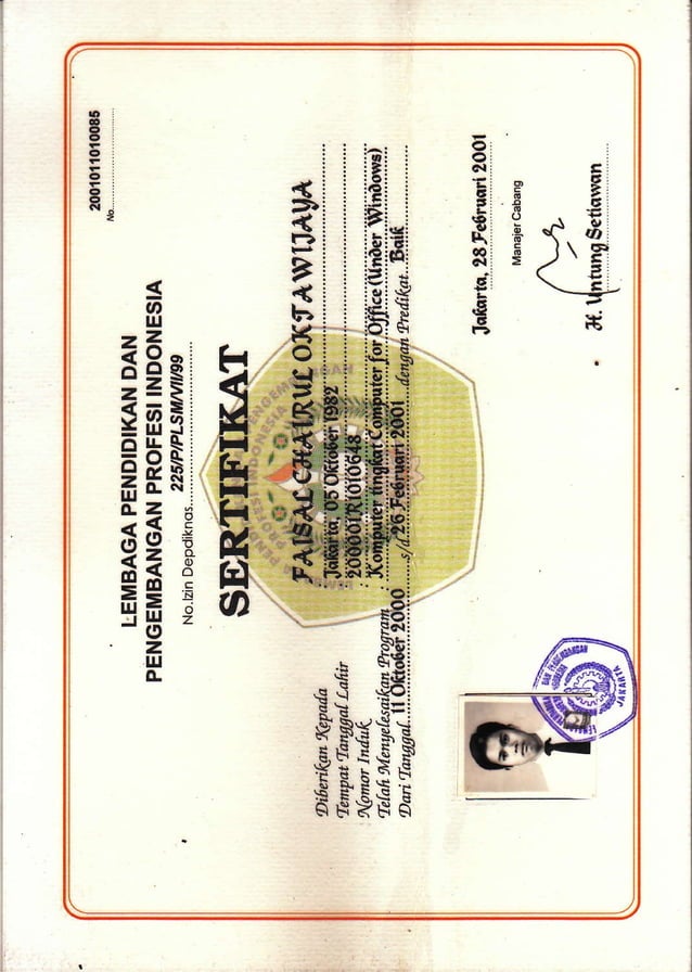 SERTIFIKAT KOMPUTER | PDF