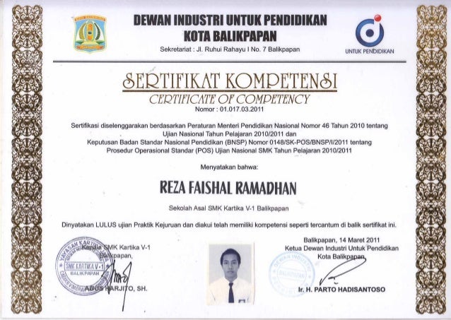 SERTIFIKAT KOMPETENSI TKR SERTIFIKAT KOMPETENSI TKR