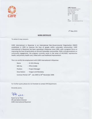 Work Certificate_ Project Manager | PDF