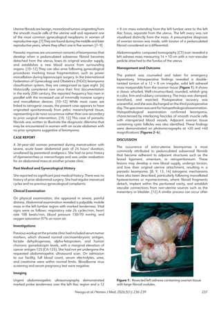 Acute Abdomen Caused by Torsion of a Giant Parasitic Ovarian Leiomyoma ...