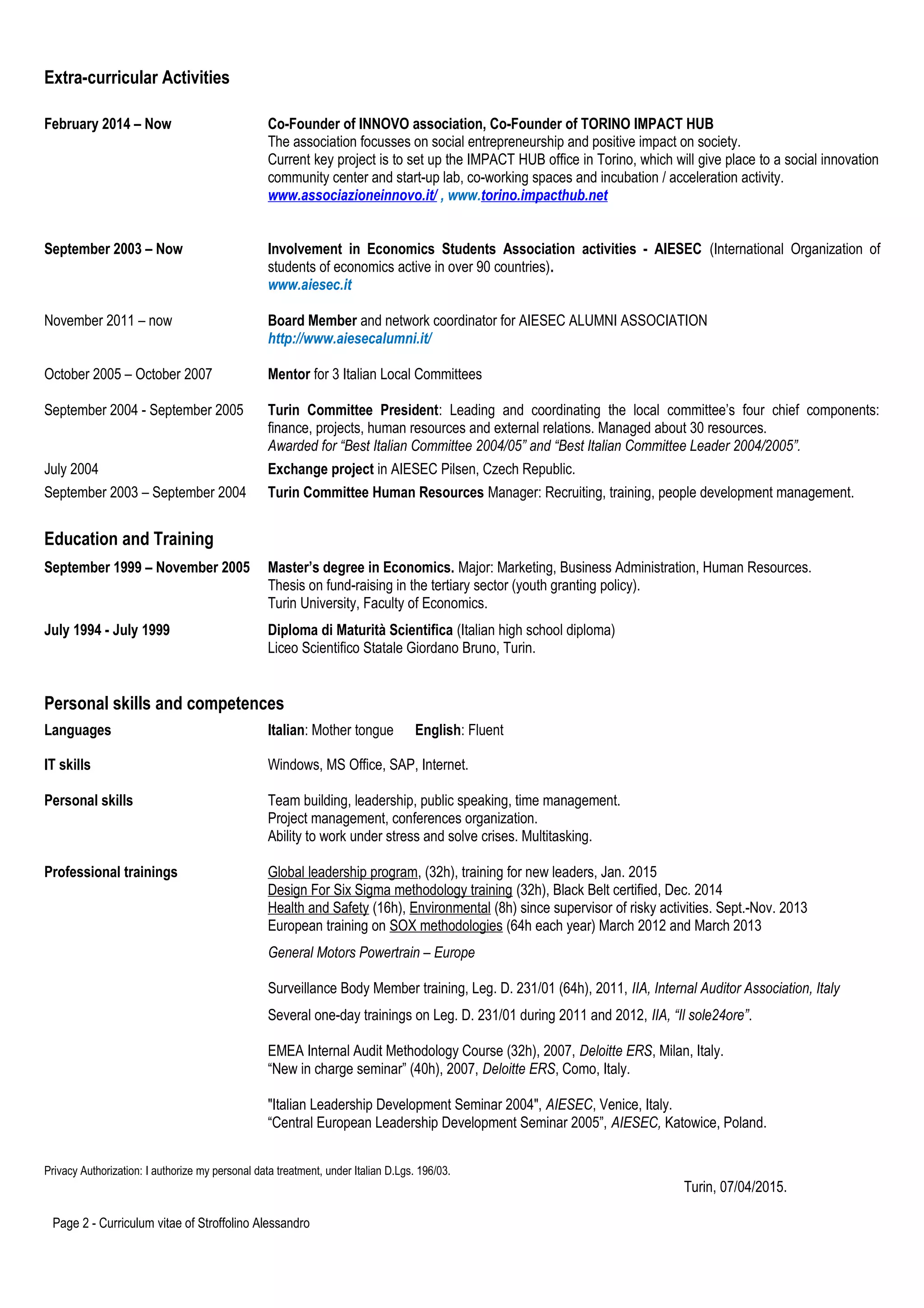 STROFFOLINO_eng | DOC | Logistics | Business