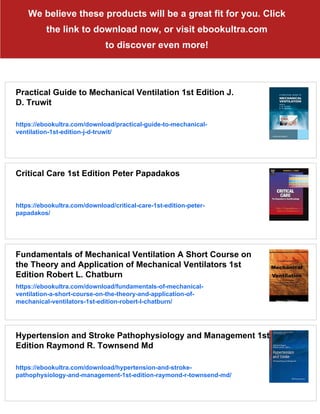 Mechanical Ventilation Clinical Applications and Pathophysiology 1st ...