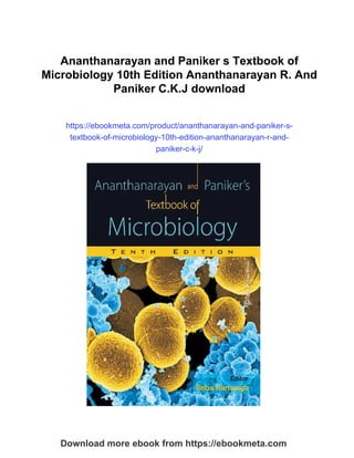 Ananthanarayan and Paniker s Textbook of Microbiology 10th Edition ...