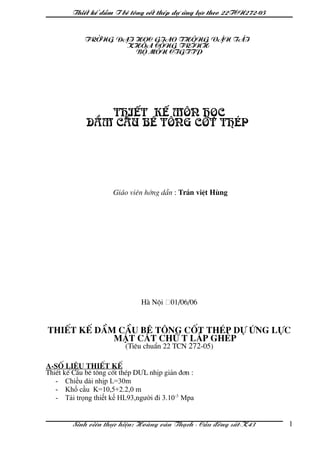 Đồ Án Thiết Kế Cầu Bê Tông Cốt Thép DUL Dầm T30 (Kèm Bản Vẽ CAD) | PDF