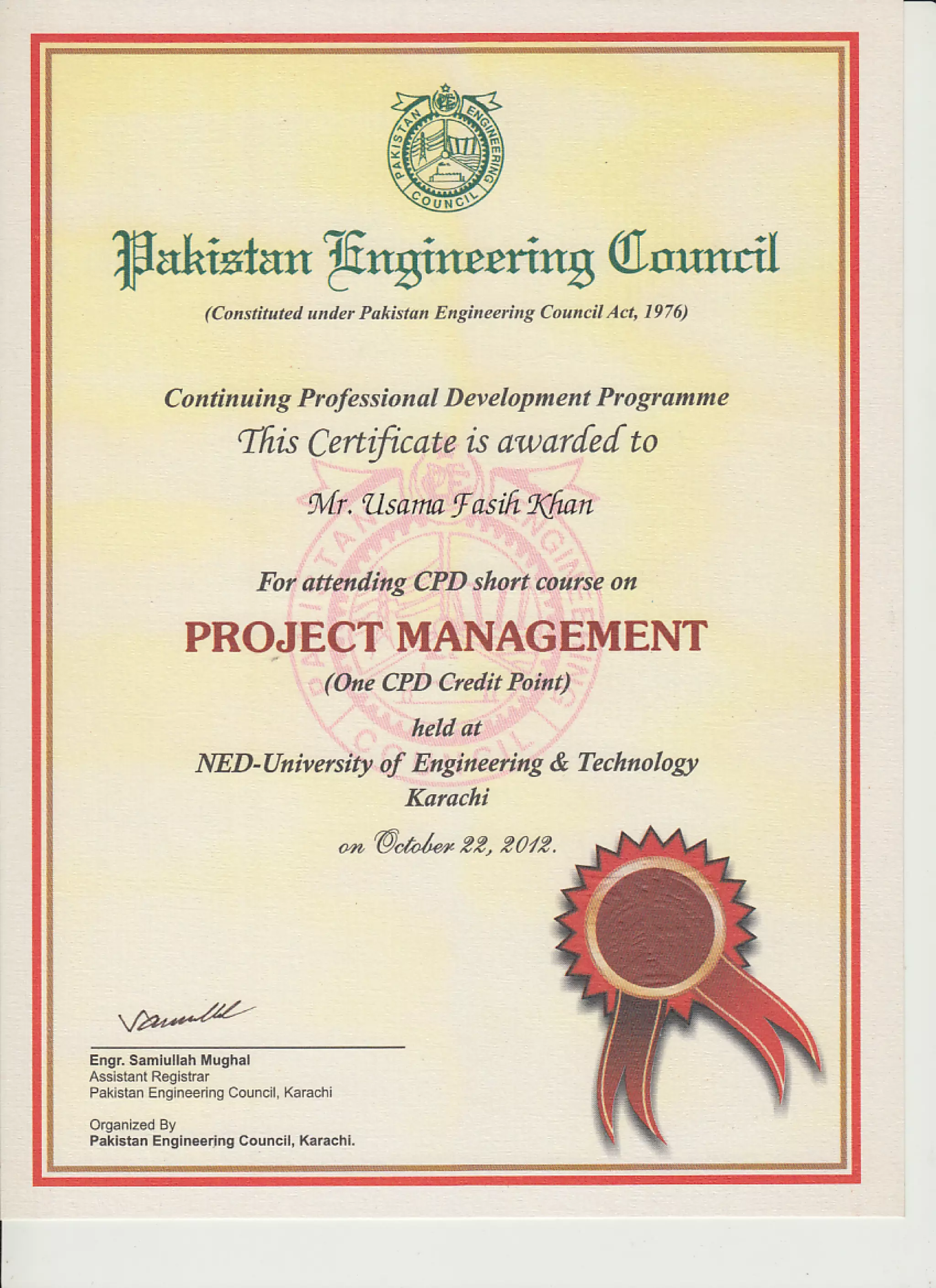 Certificate of Project Management | PDF