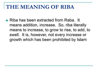 Concept Of Riba in Islamic Muamalah Maliyah | PPT