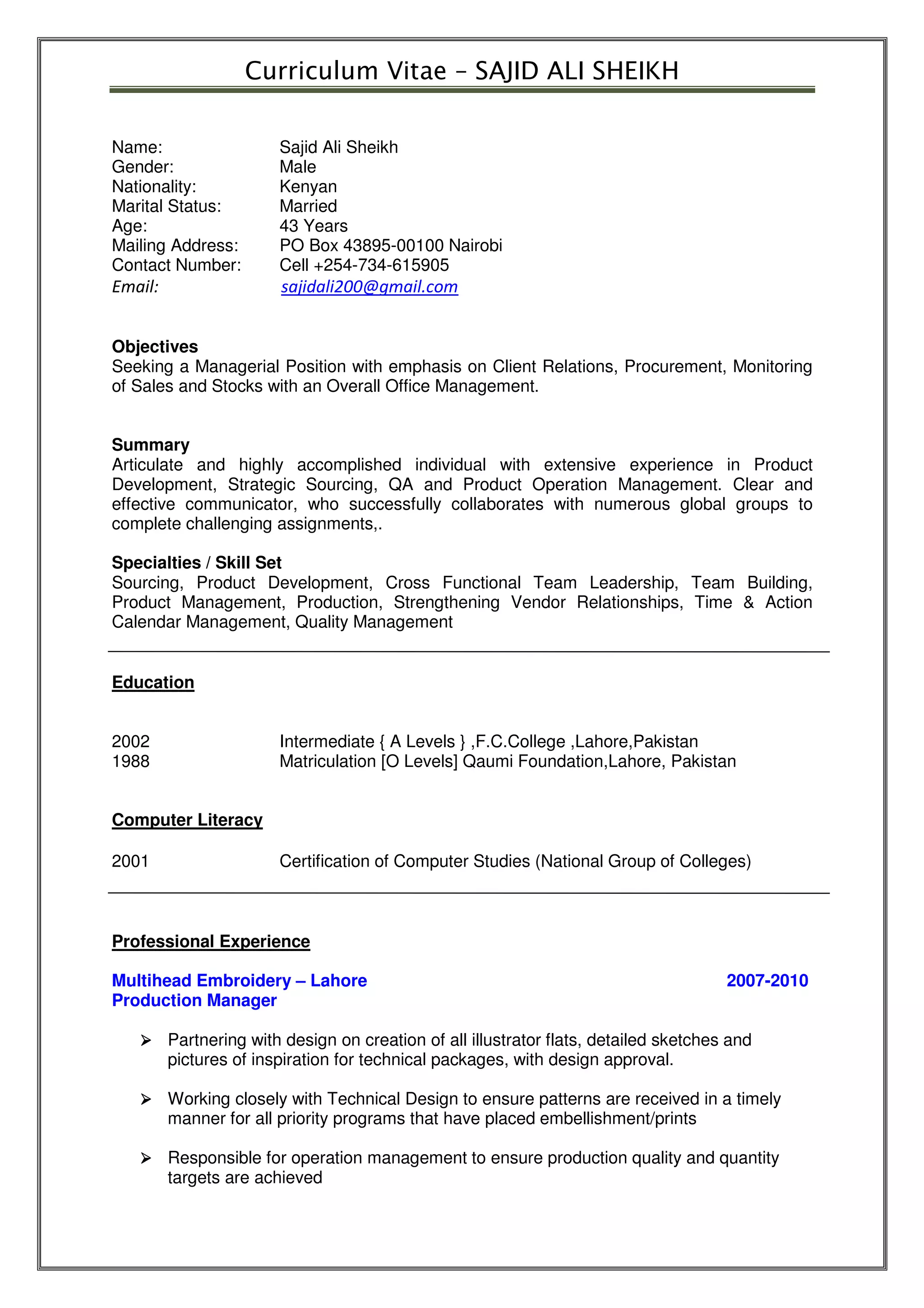 sajid resume (1) (1) | PDF