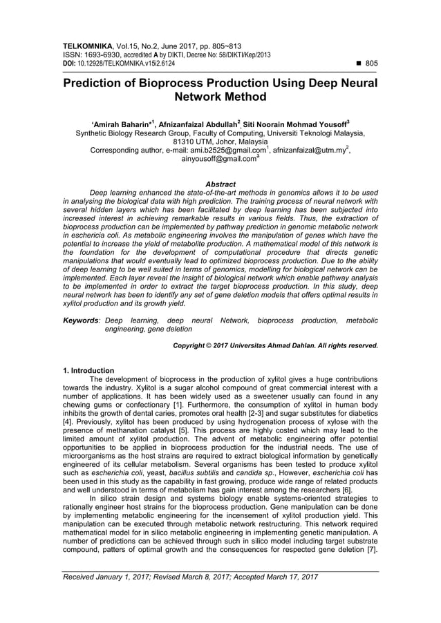 Prediction Of Bioprocess Production Using Deep Neural Network Method Pdf