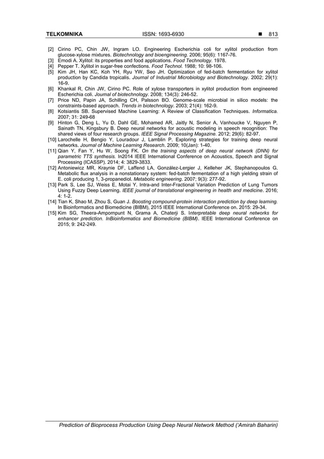 Prediction Of Bioprocess Production Using Deep Neural Network Method Pdf