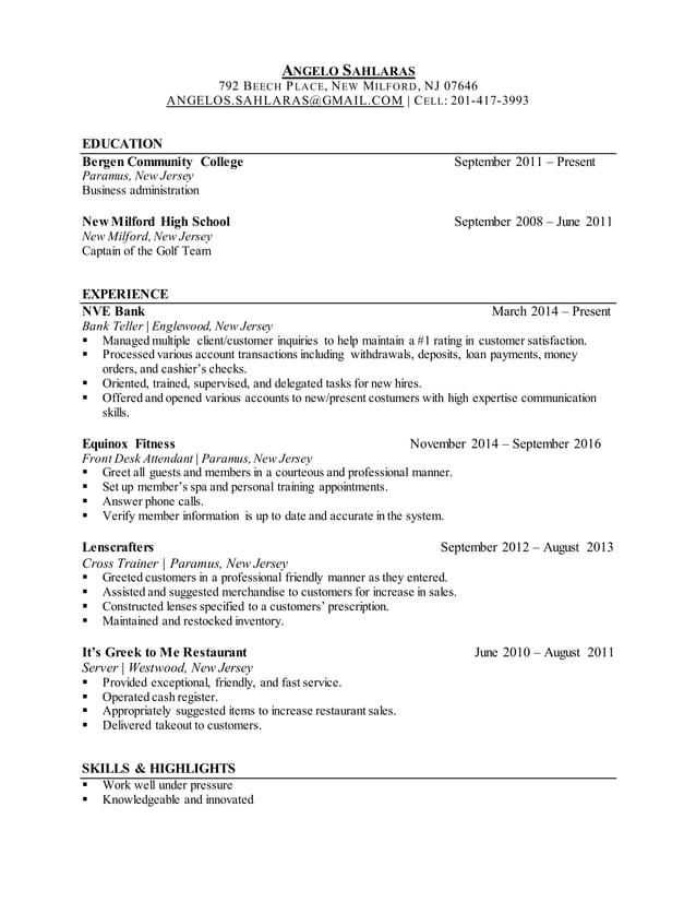 Angelo Resume 2017 | PDF