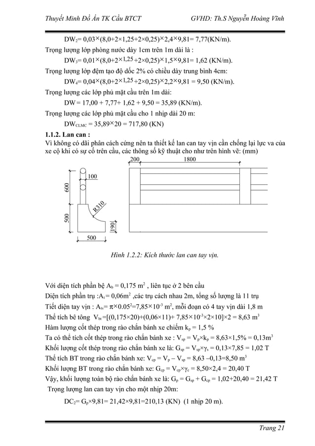 Đồ Án Thiết Kế Cầu Dầm Chữ I Giản Đơn BTCT Ứng Suất Trước 5 Nhịp 28m (Kèm Bản Vẽ CAD) | PDF