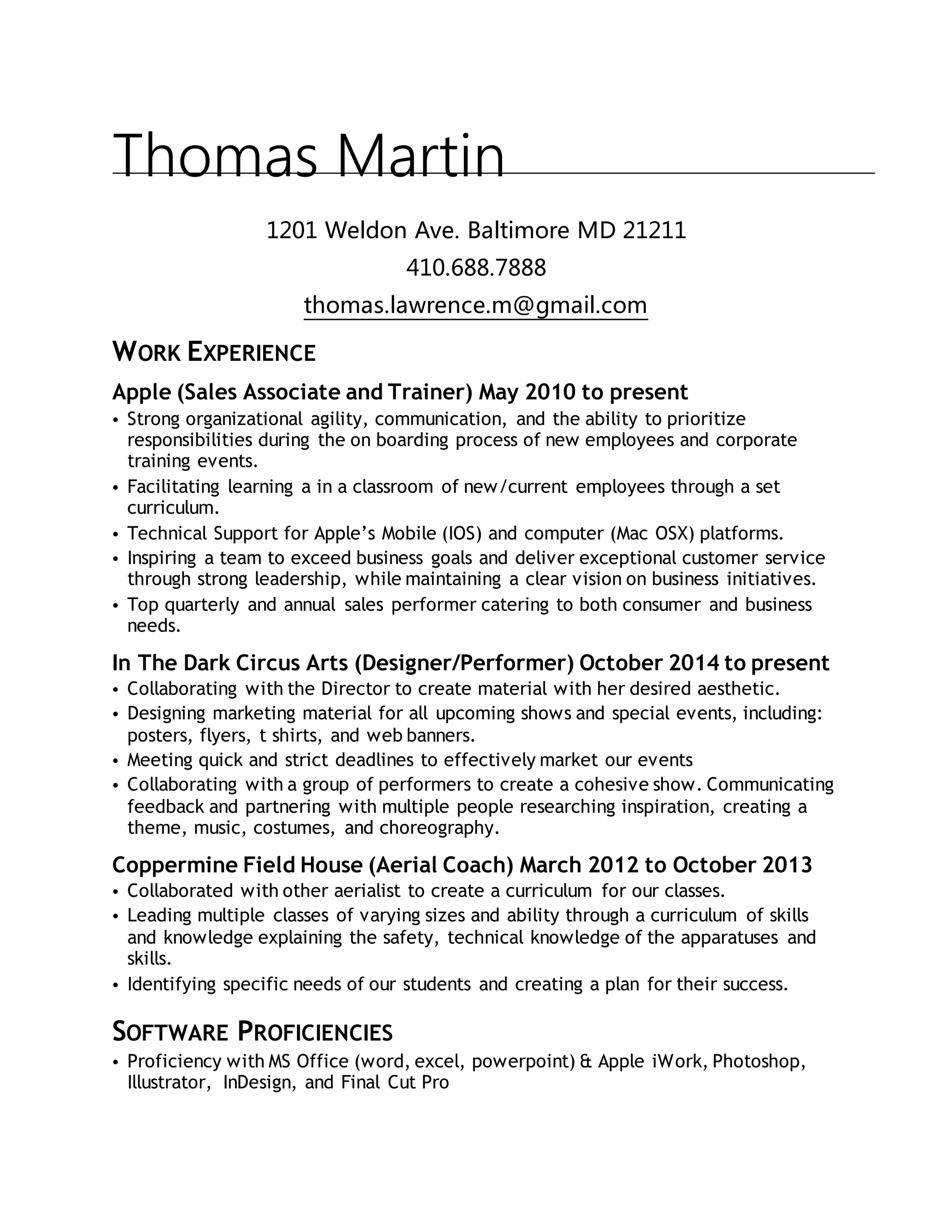 Thomas Martin Resume | DOCX