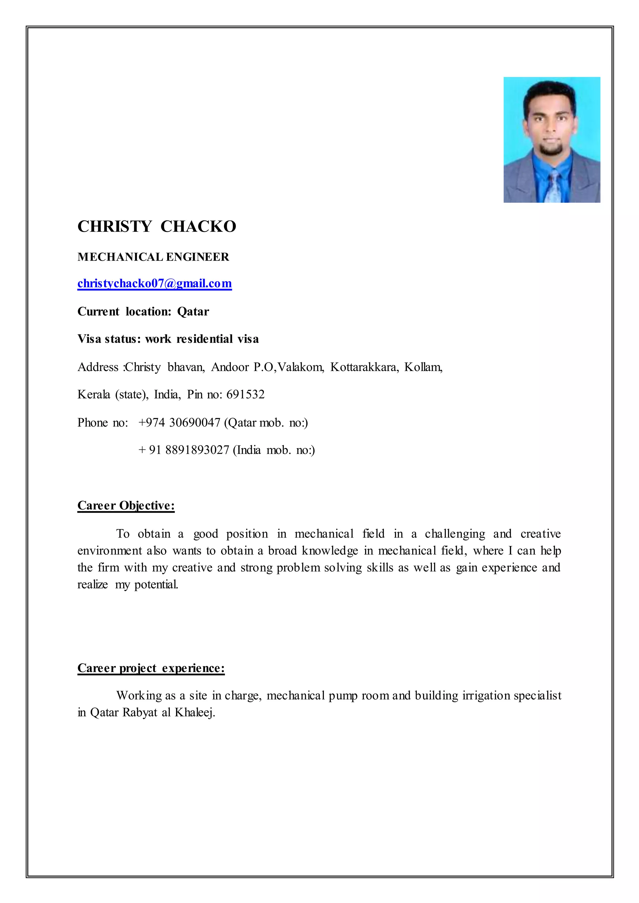 christy chacko resume (1) (3) | PDF