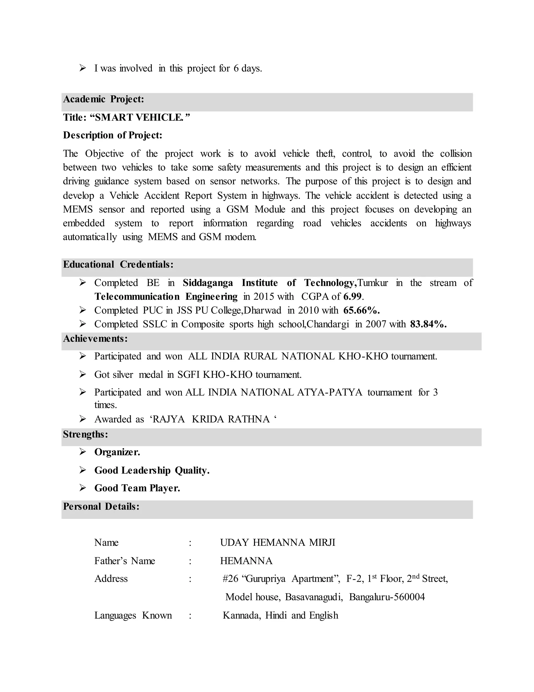 Uday_Mirji_Fresher_2015_Resume | DOCX